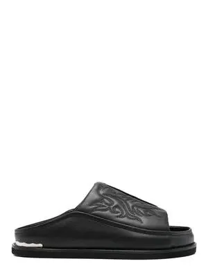 TOGA VIRILIS Embroidered Sandals - Black
