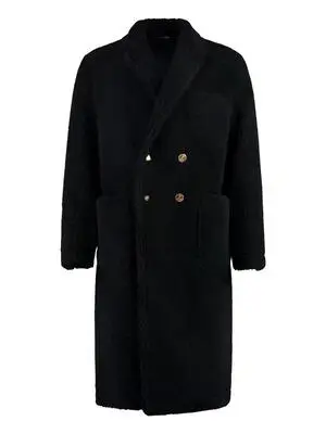 Thom Browne Shearling Overcoat - Black