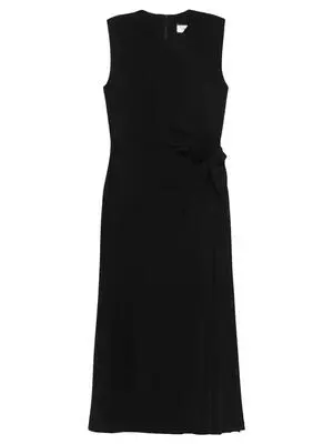 NISSA Floral-appliqué Midi Dress - Black