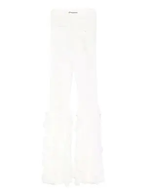 NISSA Ruffled Mesh Trousers - White