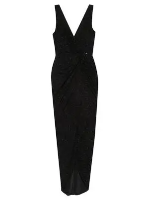 NISSA Glitter Maxi Dress - Black