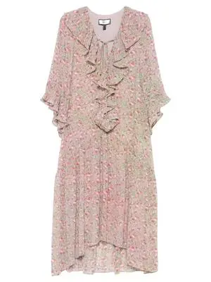 NISSA Floral-print Midi Dress - Pink