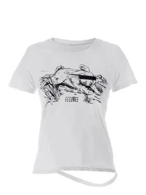 MAISON MARGIELA Graphic Cotton T-shirt - White