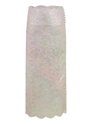 Rabanne Lace Maxi Skirt - Pink