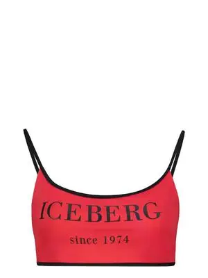 Iceberg Logo-print Bikini Top - Red