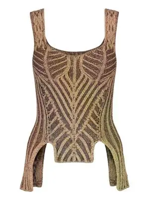 PAOLINA RUSSO Paolina Russo Knitted Top Brown