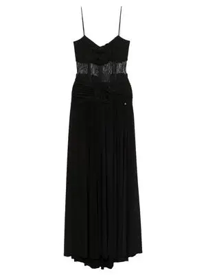 NISSA Floral-appliqué Maxi Dress - Black
