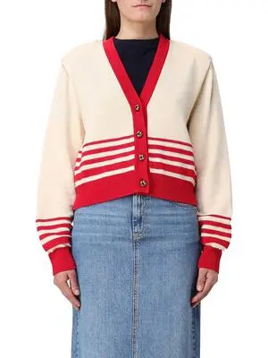 GOLDEN GOOSE Striped Crew Neck Sweater - Red