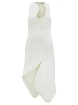 FERRAGAMO Asymmetric Midi Dress - White