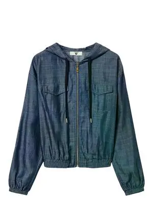 TWINSET Hooded Denim Jacket - Blue