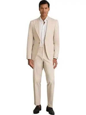 REISS Putney Slim-fit Single-breasted Suit Blazer - Stone