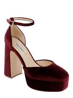 Badgley Mischka Jayda Platform Pumps - Wine Velvet