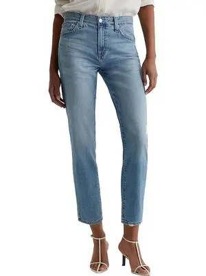 Ag Ex-boyfriend Mid-rise Straight Leg Jeans - Aries Destructed