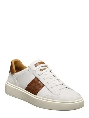 Allen Edmonds Oliver Woven Panel Sneakers - White/ Luggage