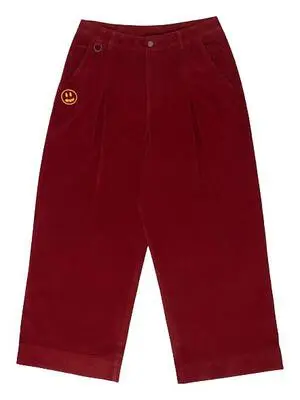 Drew House Wide Leg Pleated Corduroy Pants - Burgundy
