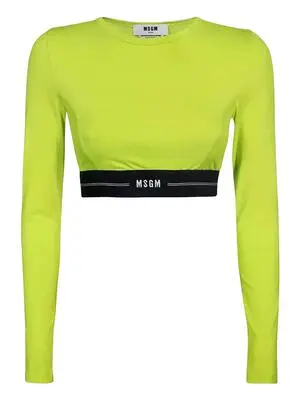 MSGM Cropped T-shirt - Green