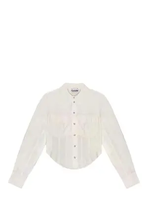 GANNI Boned Shirt - White
