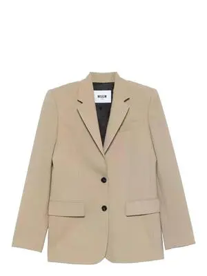 MSGM Single-breasted Blazer - Neutrals