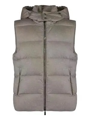 MOORER Fire Hooded Gilet - Neutrals