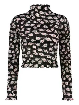 AMY CROOKES Floral-print Top - Black