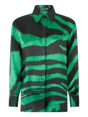 Roberto Cavalli Zebra-print Shirt - Green