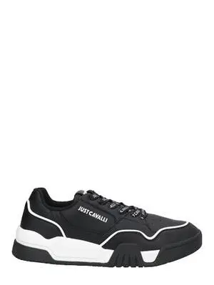 Just Cavalli Leather Low-top Sneakers - Black