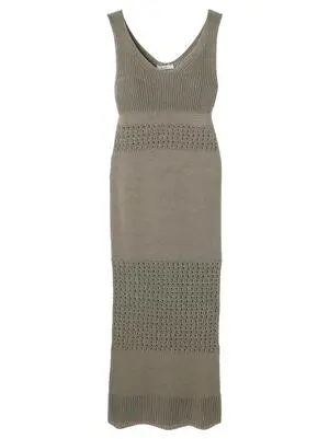 Max Mara Valois Crocheted Cotton-blend Midi Dress - Neutrals