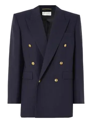 Saint Laurent Oversized Double-breasted Blazer - Blue
