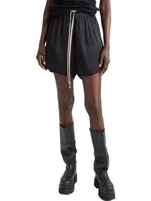 Rick Owens Silk Satin Boxer Shorts - Black