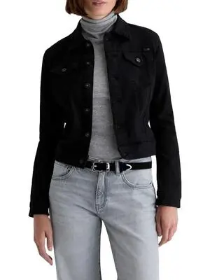 Ag Robyn Denim Trucker Jacket - Super Black