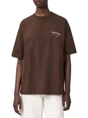 ALLSAINTS Etta Graphic T-shirt - Bottle Brown