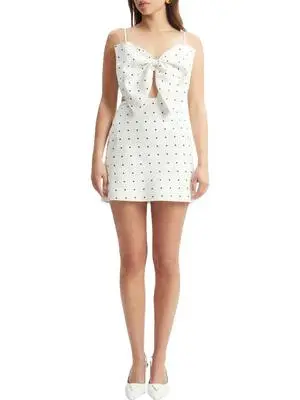 BARDOT Bardot Vieda Bow Linen Minidress