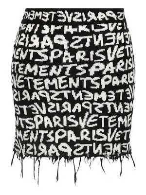 Vetements Paris Monogram Mini Skirt - Black/white