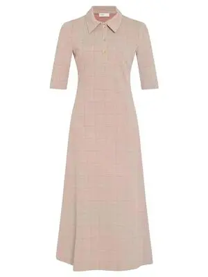 Rosetta Getty Plaid Polo Dress - Neutrals
