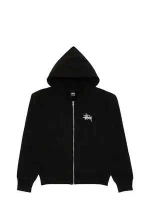 StÜssy Basic Logo Zip Up Hoodie - Black