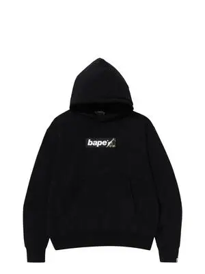 A BATHING APE Smooth Logo Relaxed Fit Hoodie - Black