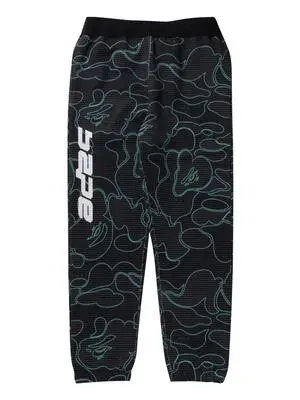 A BATHING APE Text Code Camo Sweatpants - Black