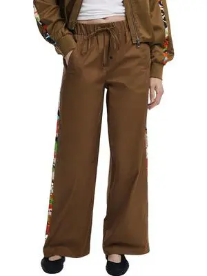 Desigual Cotton Drawstring Pants - Camel