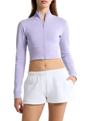 FLORENCE BY MILLS Florence By Mills Crop Stretch Cotton Blend Track Jacket Millie Lavender