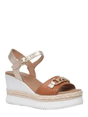NEROGIARDINI NeroGiardini Platform Wedge Sandal Cognac