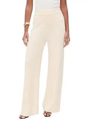 English Factory Knit Wide Leg Pants - Ivory