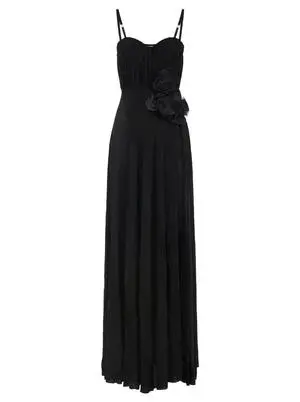 Elisabetta Franchi Floral-appliqué Detailing Dress - Black