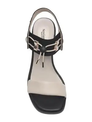 NEROGIARDINI Bicolor Leather Dress Sandals - Black/ivory