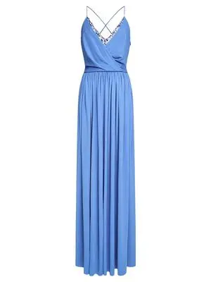 Halston Jeanne Sequin Layered Gown - French Blue