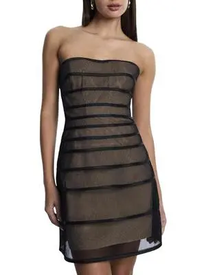 BCBGMAXAZRIA BCBGMAXAZRIA Strapless Fit-and-Flare Mini Dress