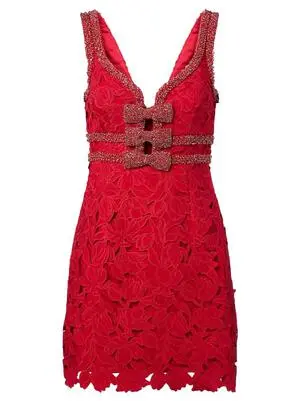 Rebecca Vallance Kalina Embellished Mini Dress - Red