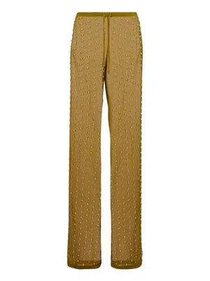 Dries Van Noten Embellished Straight Pants - Green