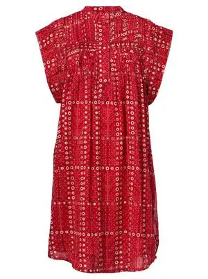 MARANT ETOILE Leazali Printed Cotton Minidress - Red