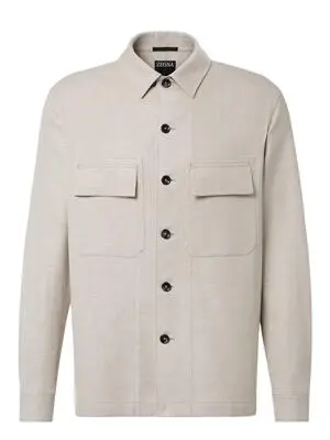 Zegna Linen, Wool, And Silk-blend Overshirt - Brown