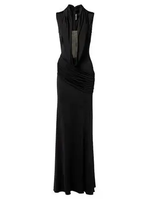 David Koma Draped Gown - Black